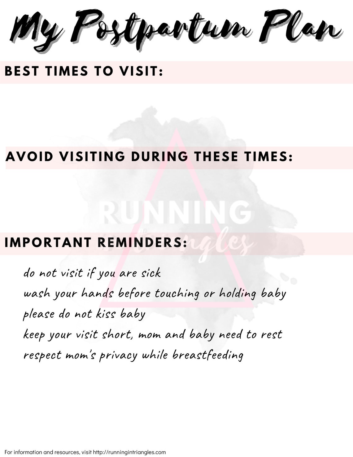 The Postpartum Plan Workbook PDF Workbook for the Postpartum - Etsy Canada