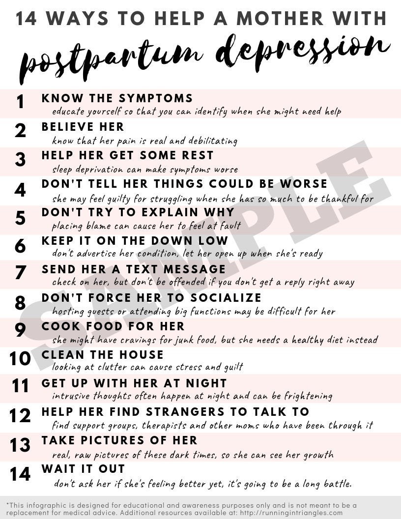 PDF Poster 18 X 24 14 Ways to Help a Mother With Postpartum Depression ...