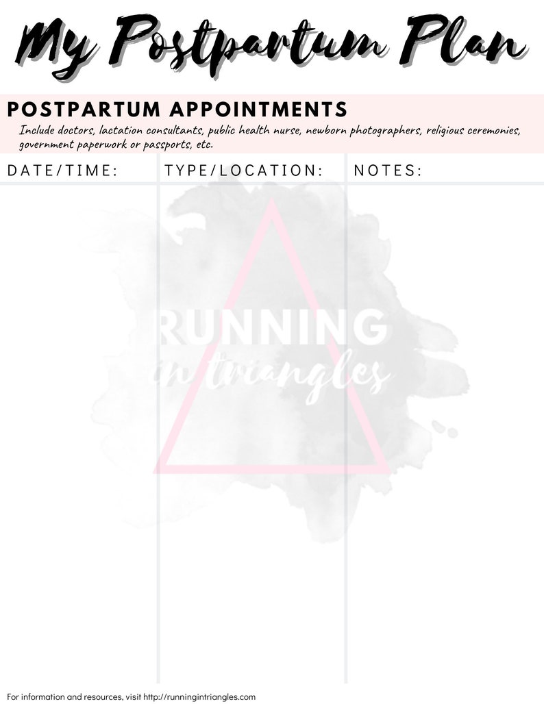 The Postpartum Plan Workbook PDF Workbook for the Postpartum - Etsy Canada