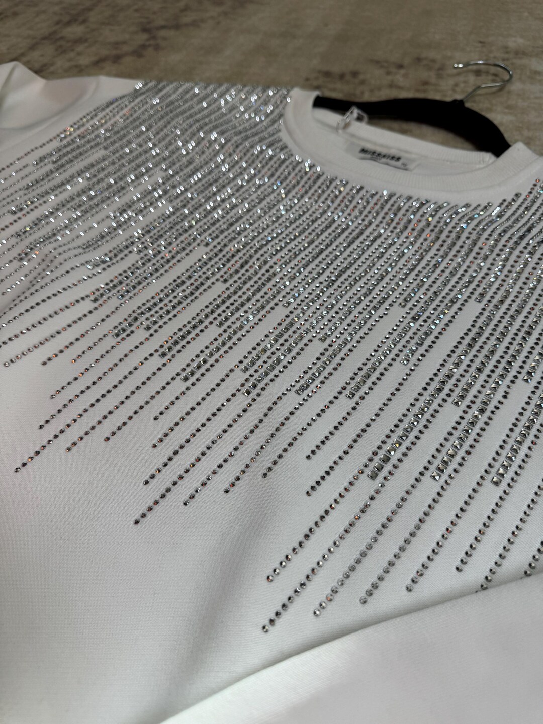 Hoddie White Rhinestone Jacket Bling Bling Glitter - Etsy