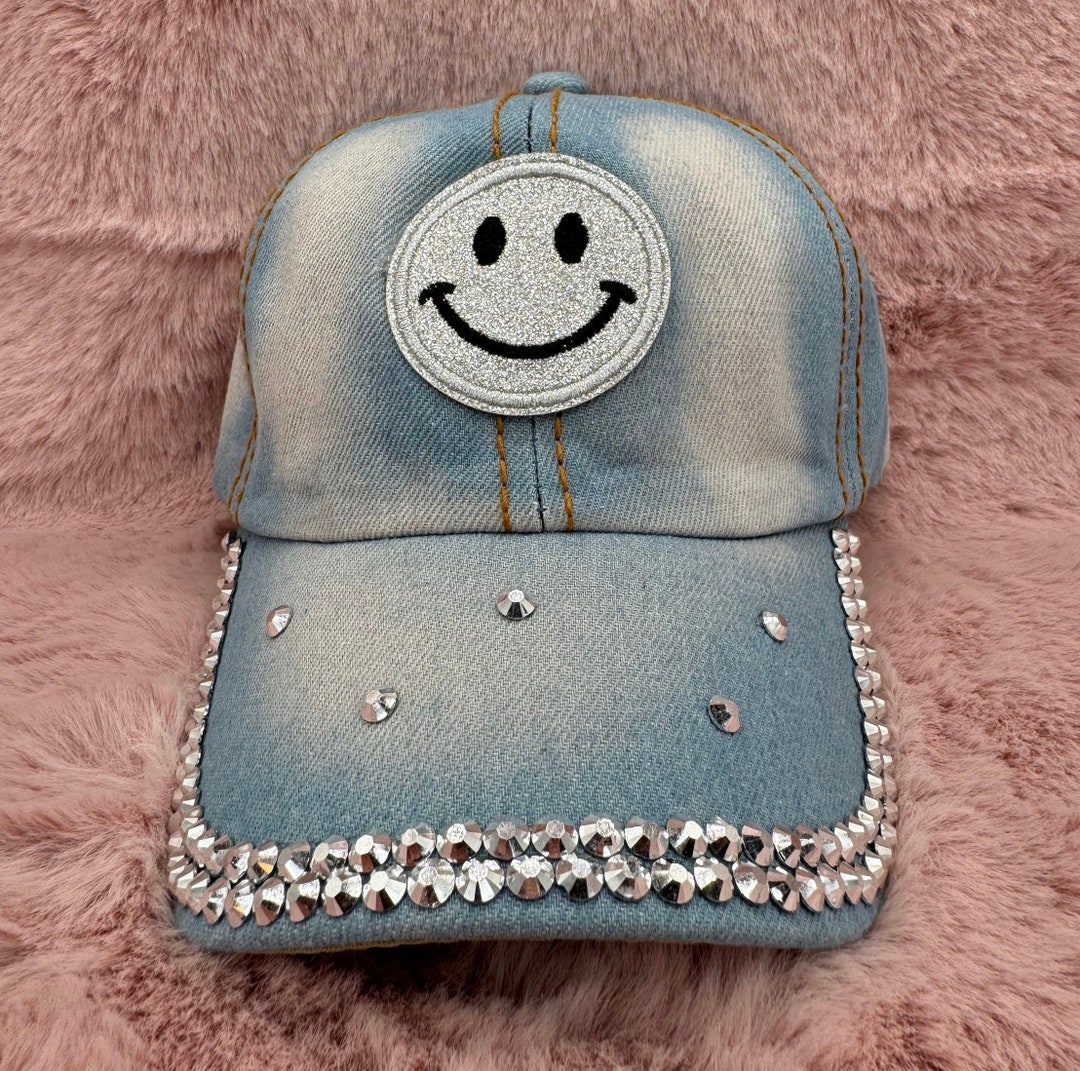 SMILE CAP YOUTH | Kids - Smile Silver Baseball Cap Rhinestone Glitter ...