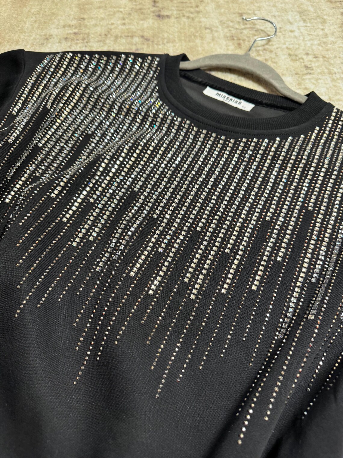 Hoddie Black Rhinestone Jacket Bling Bling Glitter - Etsy