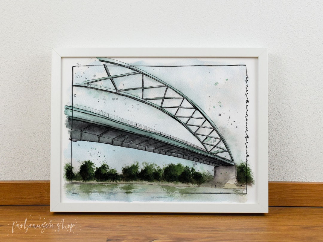 Poster | Art Print | "agnes Bernauer Bridge" | Straubing - Etsy UK