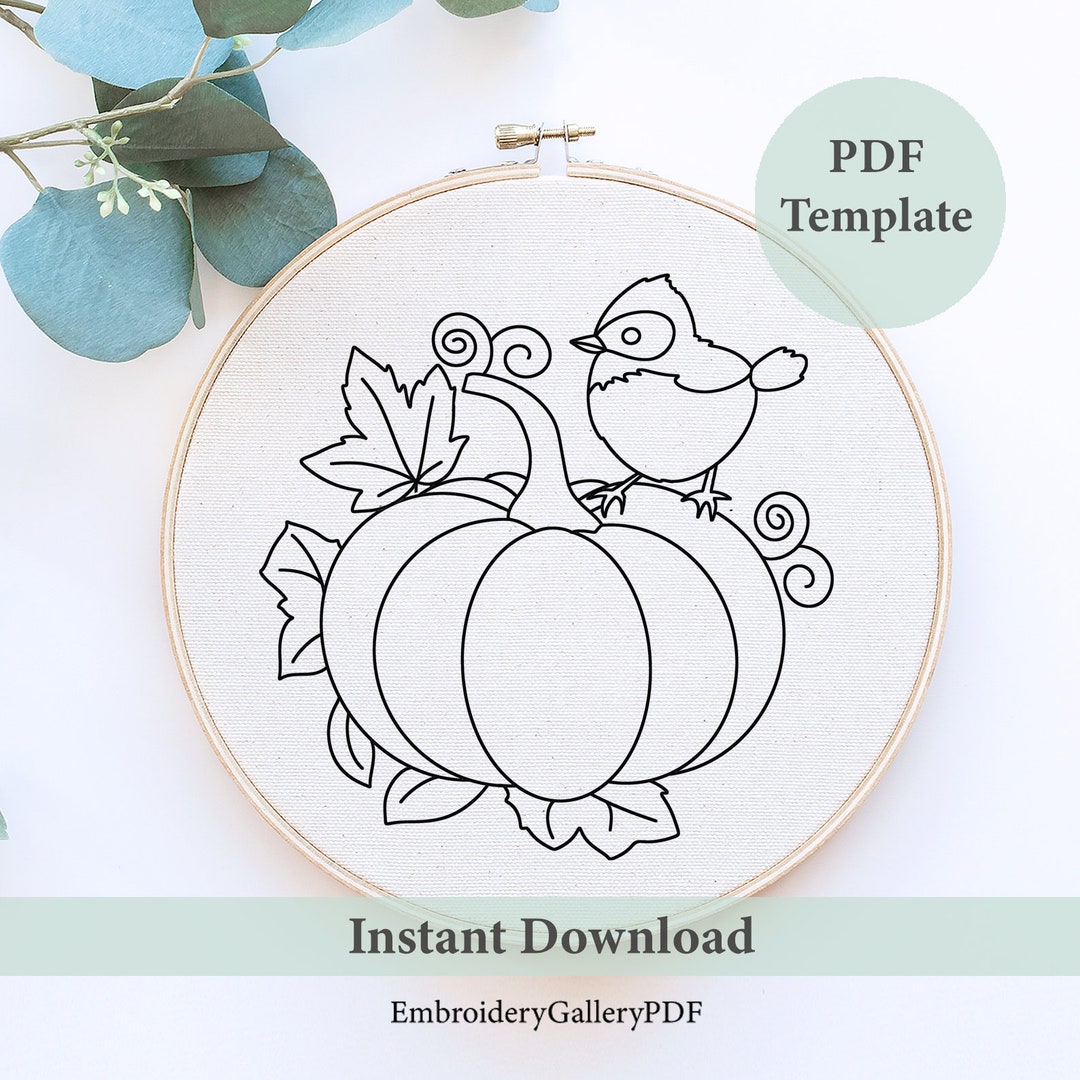 Pumpkin Embroidery Pattern, Instant Download, Embroidery Halloween ...