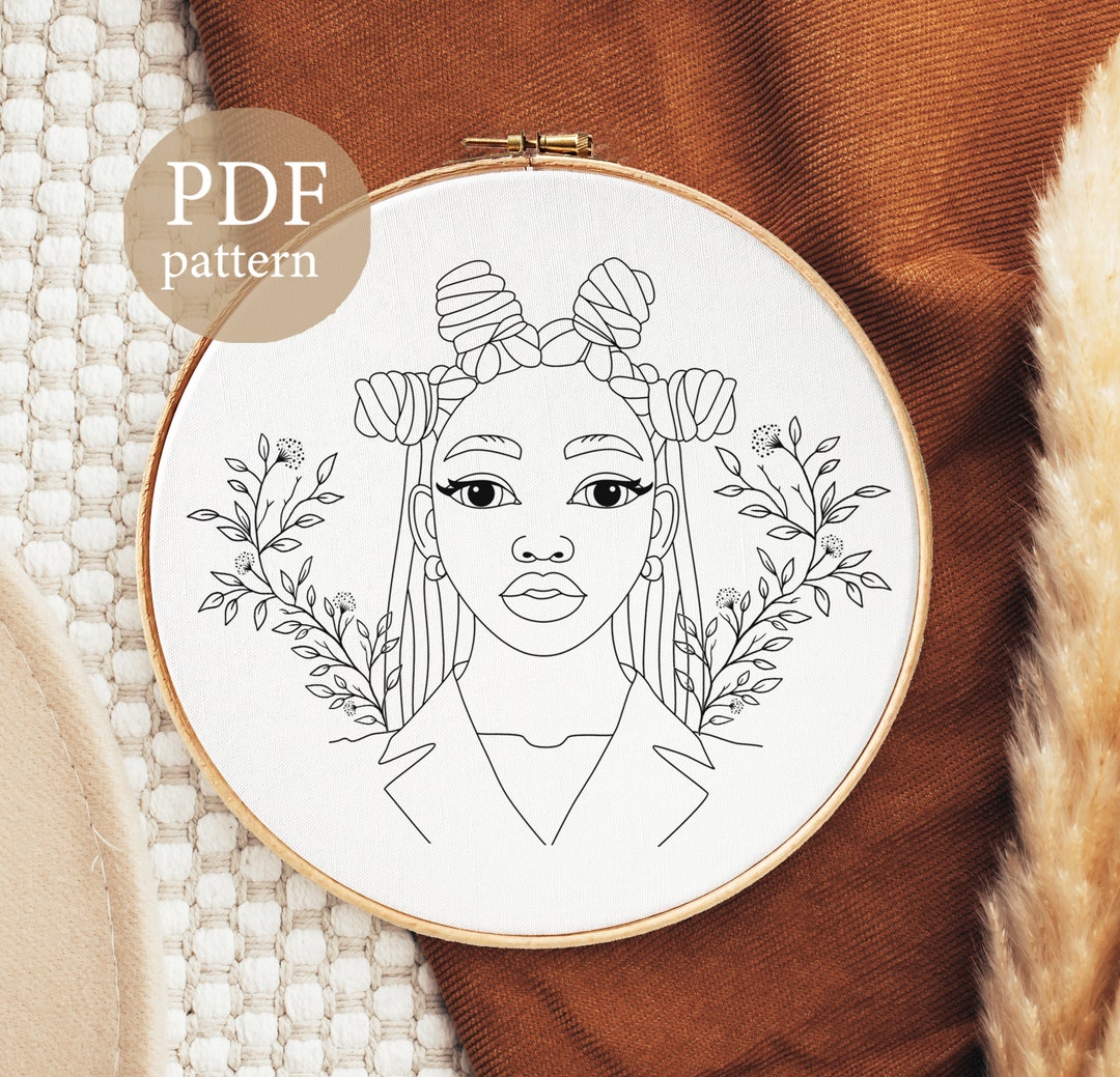 African Woman Embroidery Pattern Black Woman Are Dope Pdf - Etsy