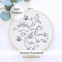 Dinosaurs Hand Embroidery Patterns, Dino Pattern, Dinosaurs, Hand ...