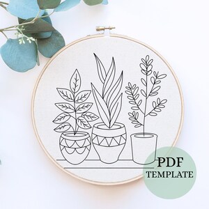 Beginner Houseplant Embroidery Pattern: DIY Home Decor (PDF Digital ...