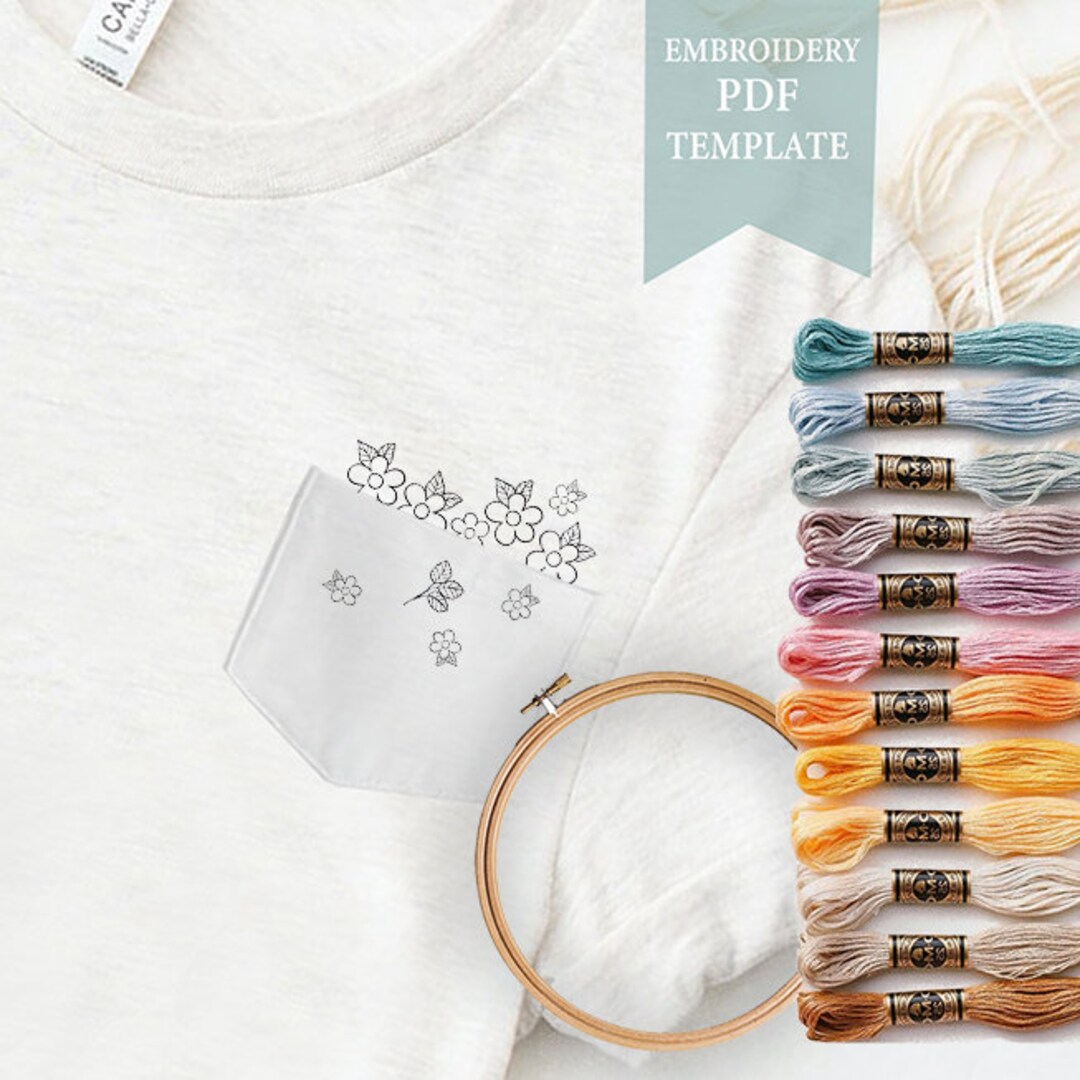 Daisies Embroidery Pattern, Printable Template for Hand Embroidery ...