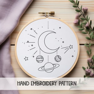 Solar System Embroidery Art, Universe Embroidery, Planets Embroidery ...