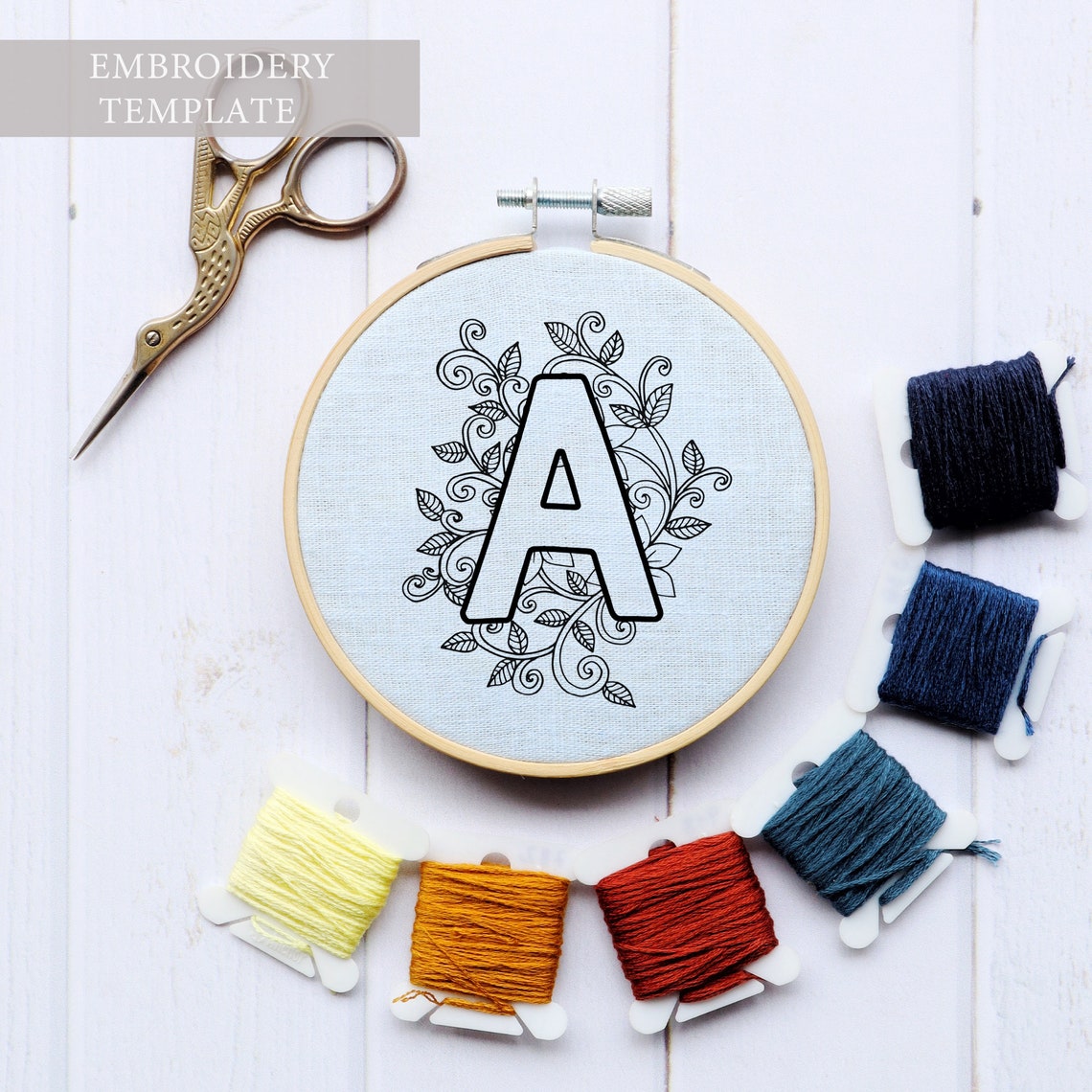 Alphabet Embroidery Letter Embroidery Floral Embroidery - Etsy