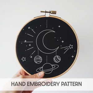 Solar System Embroidery Art, Universe Embroidery, Planets Embroidery ...