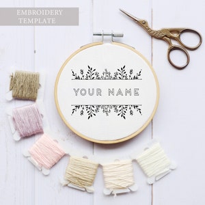 Custom Name Embroidery Hoop Kit, Embroidered Name Hoop, Hand Embroidery ...