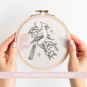 Cute Bird Embroidery Pattern, DIY Bird Hand Embroidery, Instant ...