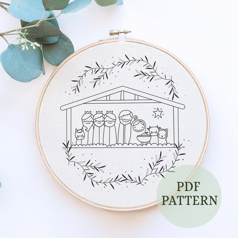 Nativity Embroidery - Etsy