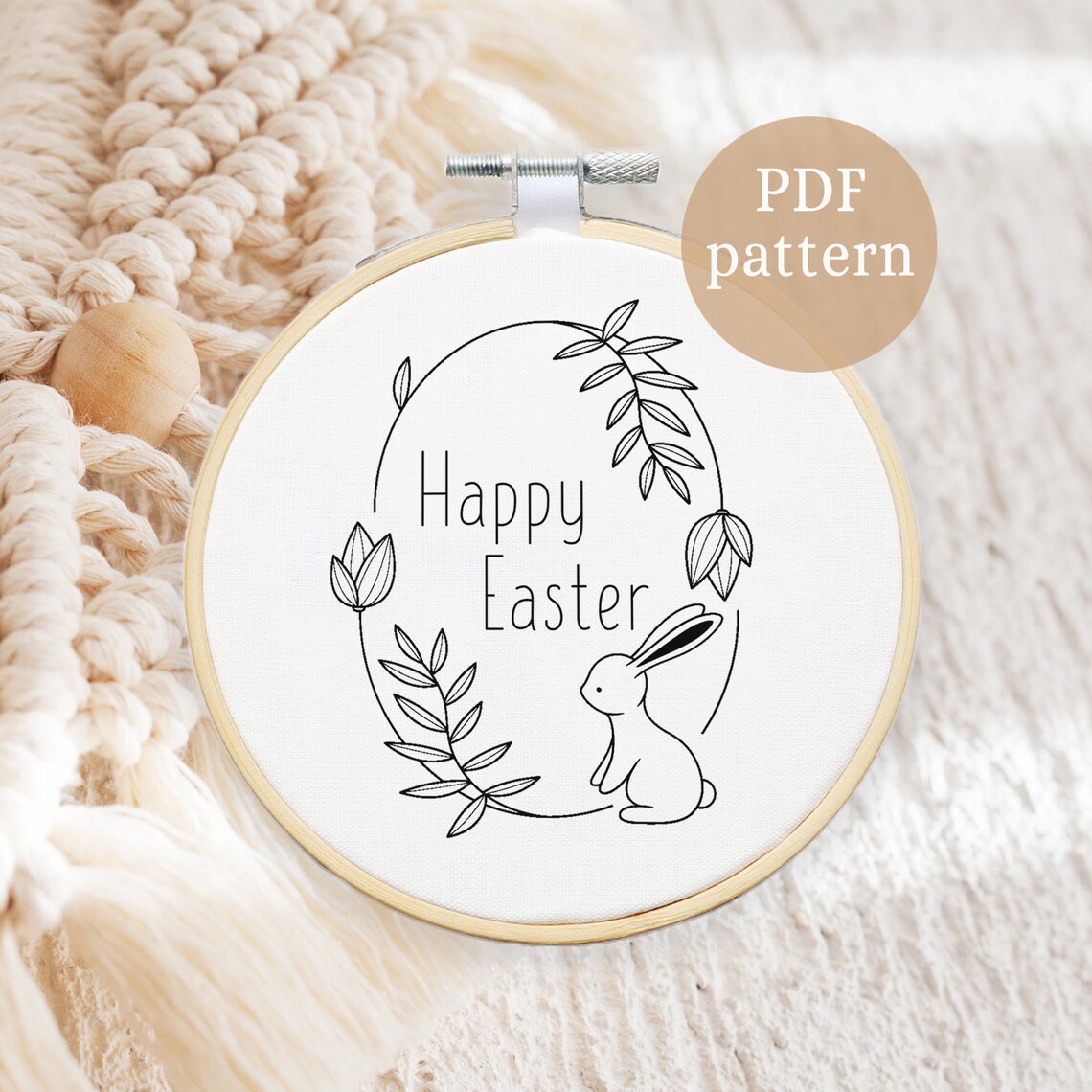Easter Bunny Hand Embroidery Embroidery Pattern PDF - Etsy
