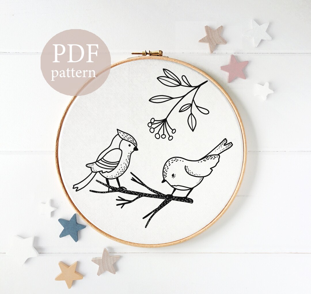 Bird Embroidery Pattern Hand Embroidery Pattern in PDF Robin - Etsy