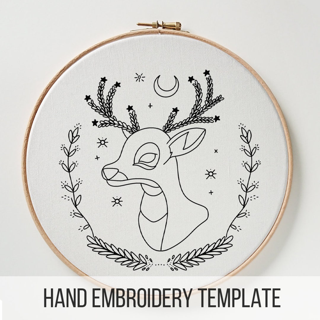 Woodland Wonder Embroidery, Deer Embroidery Pattern, Instant Download ...