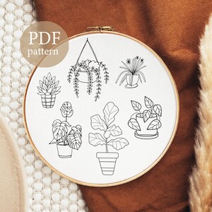 Plants Embroidery Pattern PDF, Beginner Embroidery Pattern, Modern ...