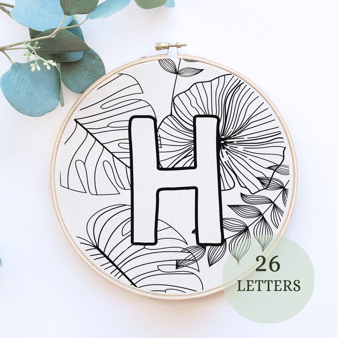 DIY Monogram Hoop, Craft, Floral Alphabet Bundle Hand Embroidery ...