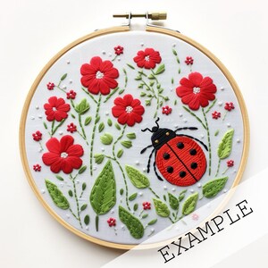 Anatomical Ladybug Hand Embroidery Pattern, Modern Embroidery PDF ...