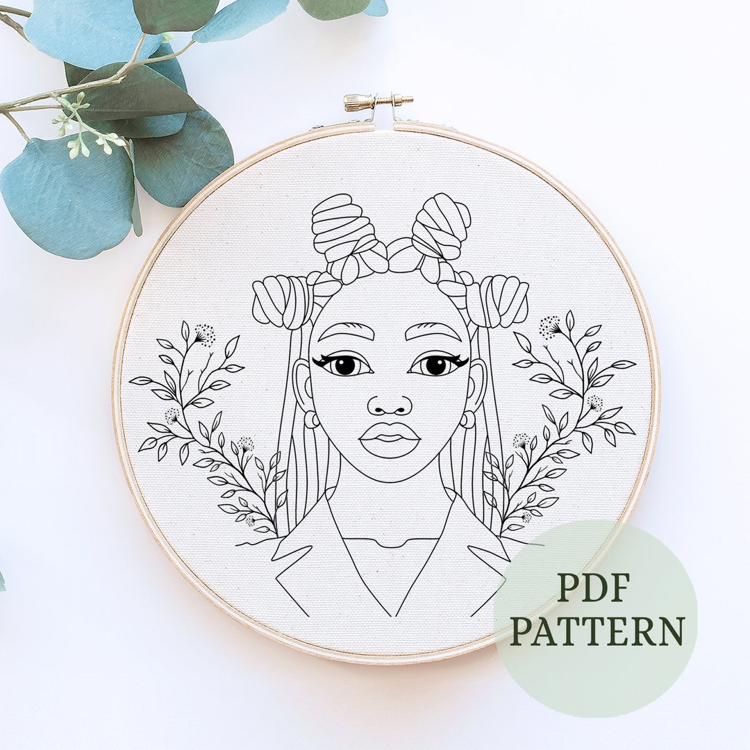 African Woman Embroidery Pattern, Black Woman Are Dope Pdf Pattern ...