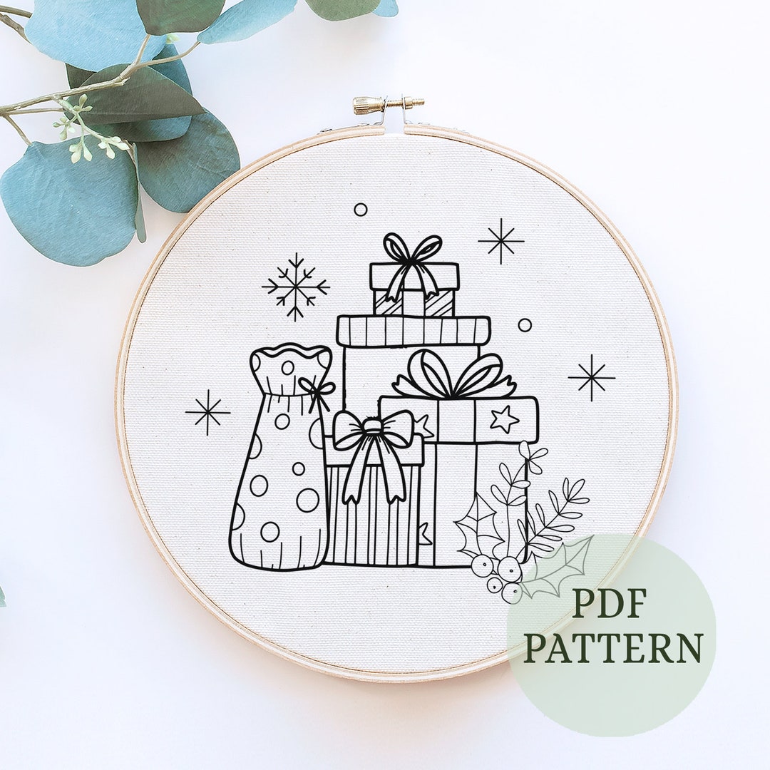 Christmas Gifts Hand Embroidery Pattern: Holiday Decor (PDF Pattern) - Etsy
