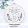 Deer Hand Embroidery Patterns, Deer Pattern, Hand Embroidery, Printable ...