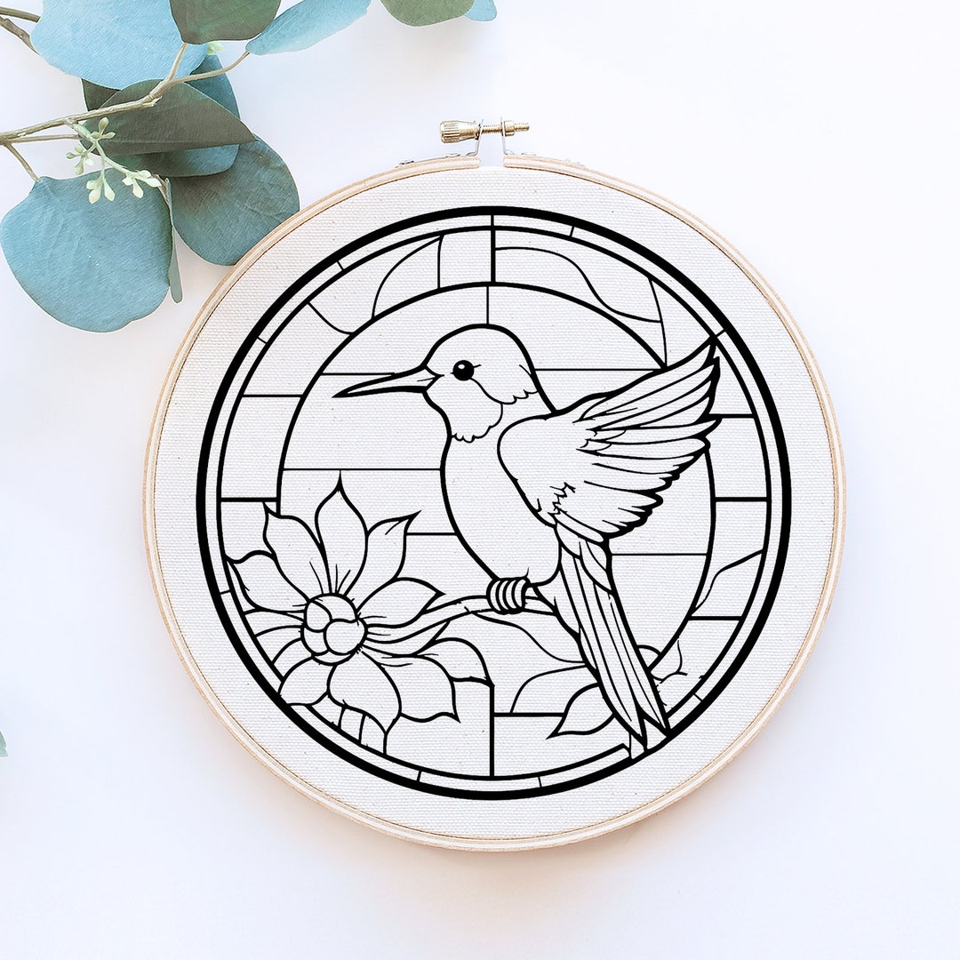 Bird Stained Glass Art PDF Download Beginner Pattern DIY - Etsy