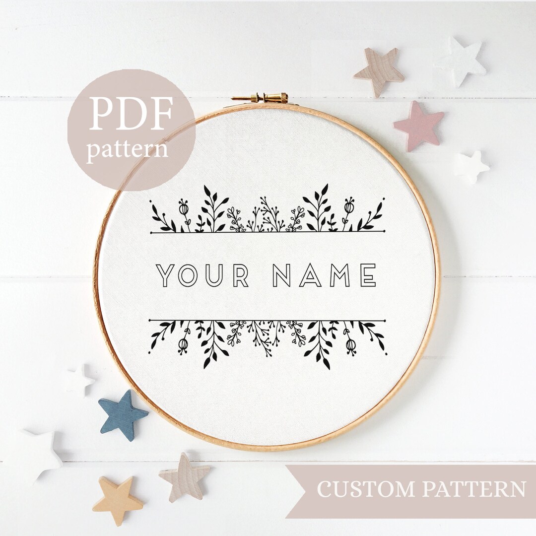 Custom Name Embroidery Hoop Kit, Embroidered Name Hoop, Hand Embroidery ...