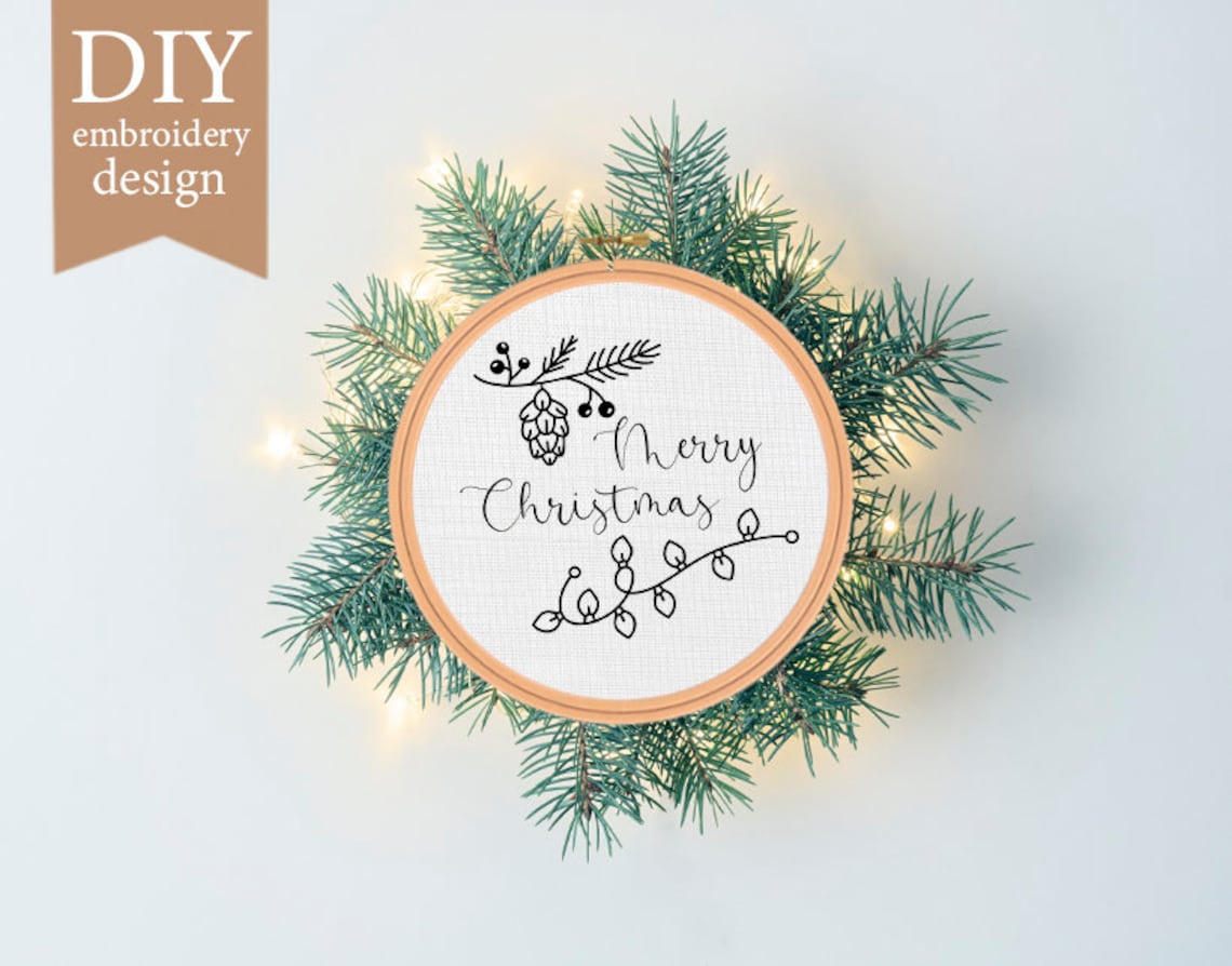 Christmas Themed Festive Motif Set of Modern Hand Embroidery - Etsy