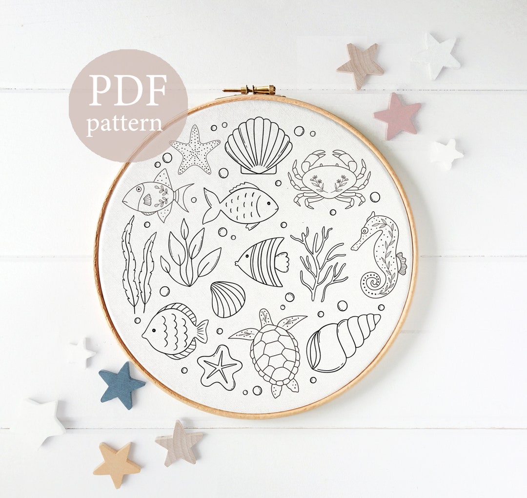 Shoal Hand Embroidery Pattern Fish Hand Embroidery Patterns - Etsy