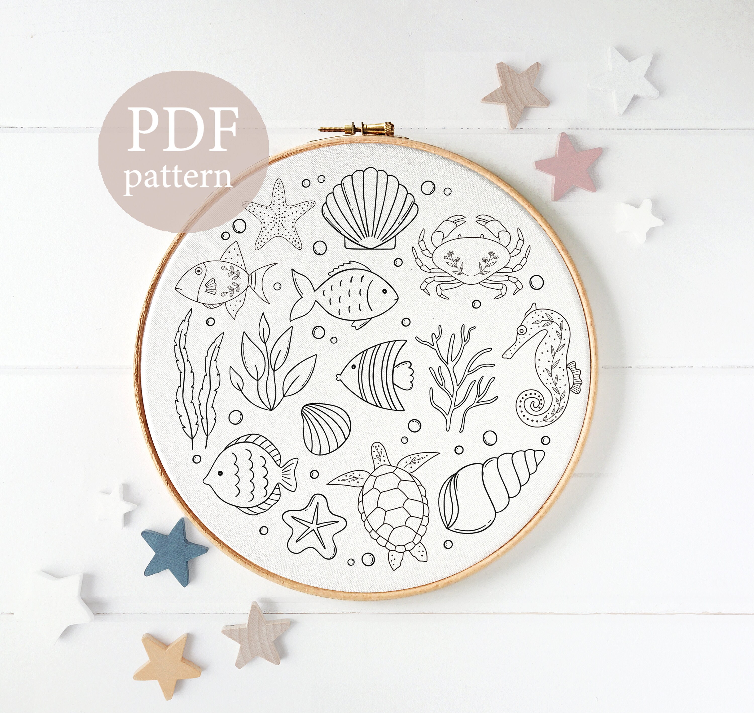 Shoal Hand Embroidery Pattern Fish Hand Embroidery Patterns - Etsy