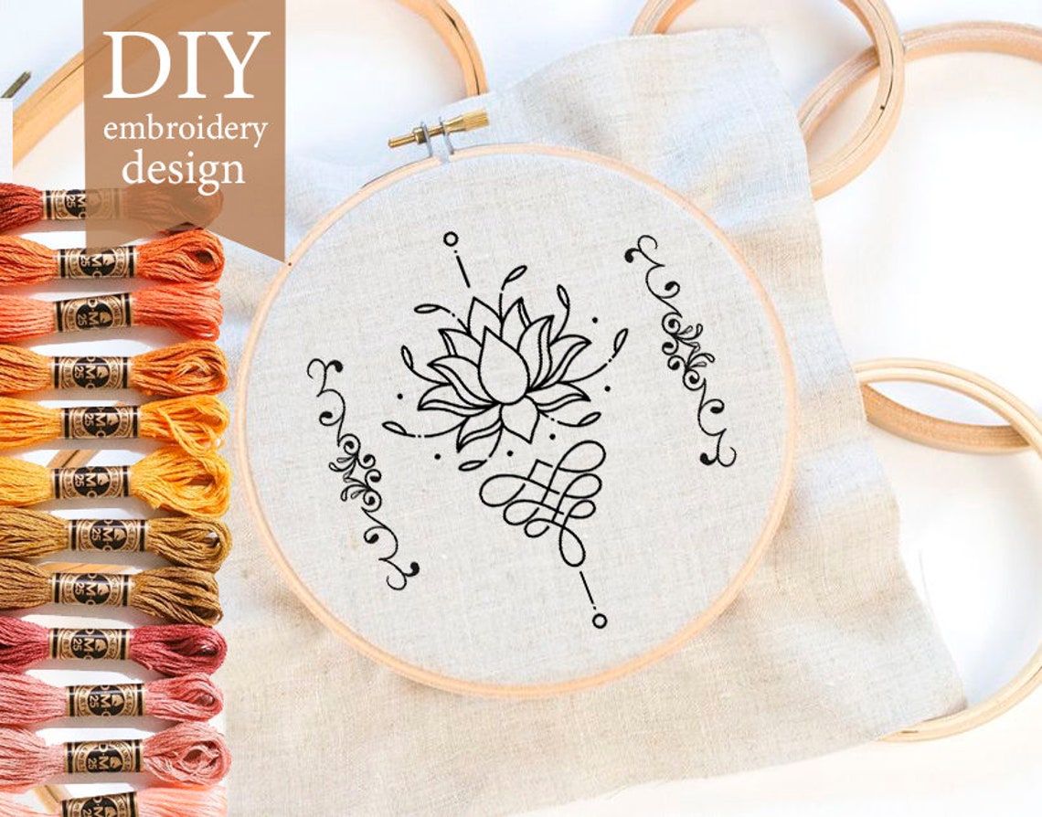 Hand Embroidered Pattern Embroidery One Line Art Bag - Etsy