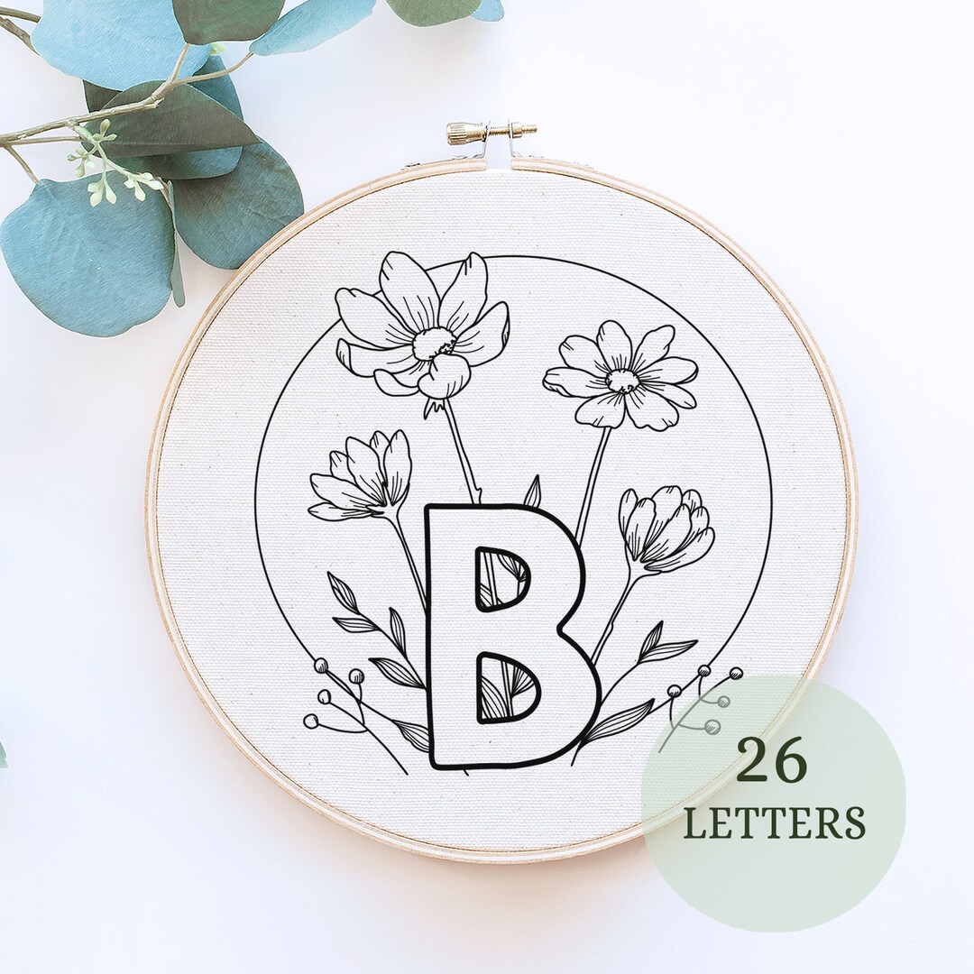 Alphabet Embroidery Pattern, Easy Hand Stitching Design, Letter ...