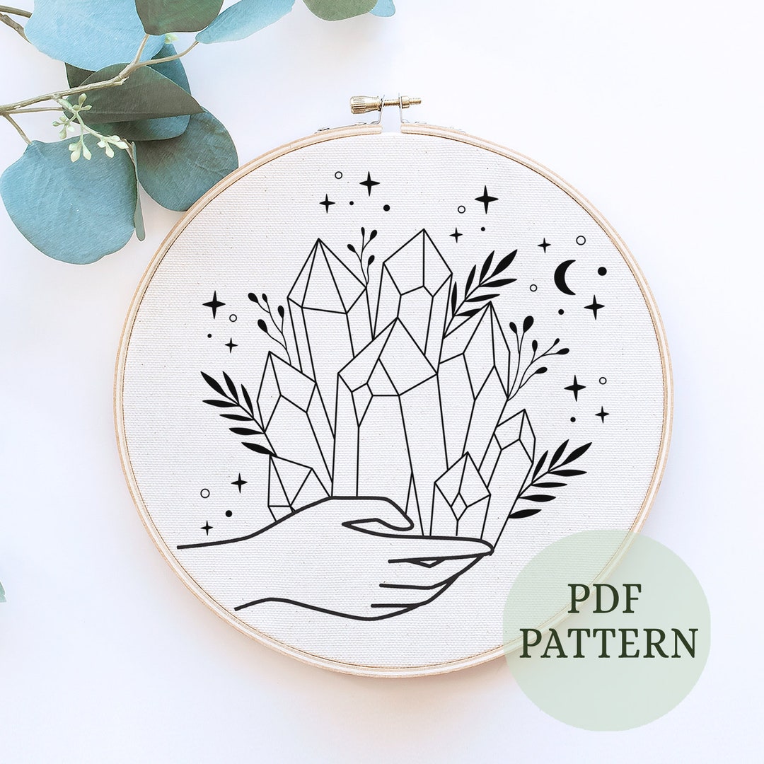 One Line Embroidery Stitch Art, Geometric Art, Crystal Magic Embroidery ...