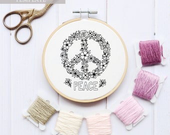 Peace Sign Embroidery Design - Etsy