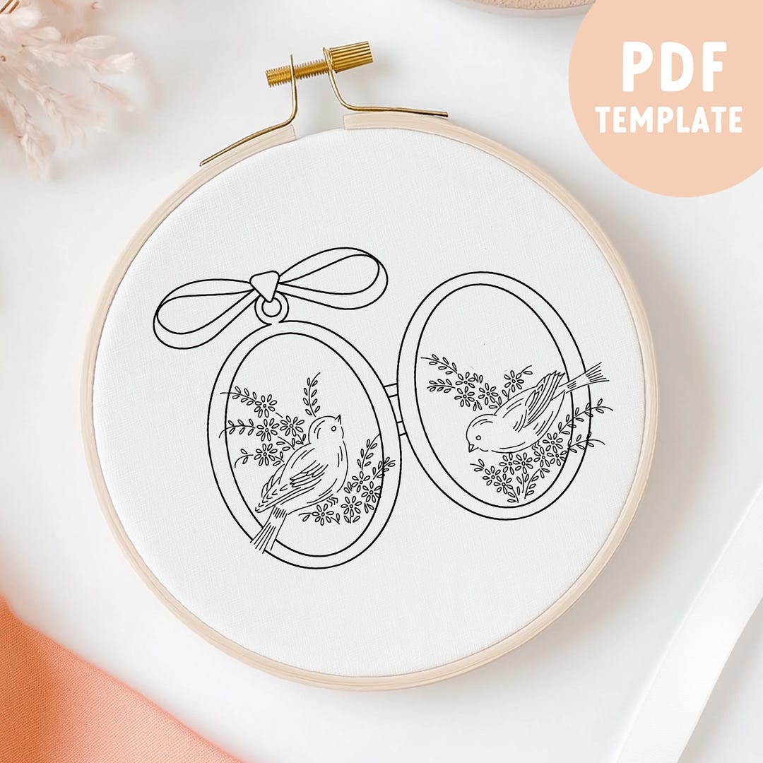 Vintage Birds Embroidery Pattern, Instant Download, DIY Embroidery, PDF ...