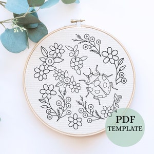 Anatomical Ladybug Hand Embroidery Pattern, Modern Embroidery PDF ...