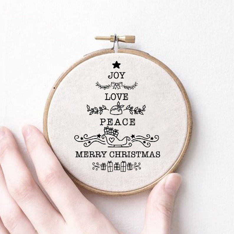 Christmas Tree Hand Embroidery Pattern Beginner Christmas - Etsy