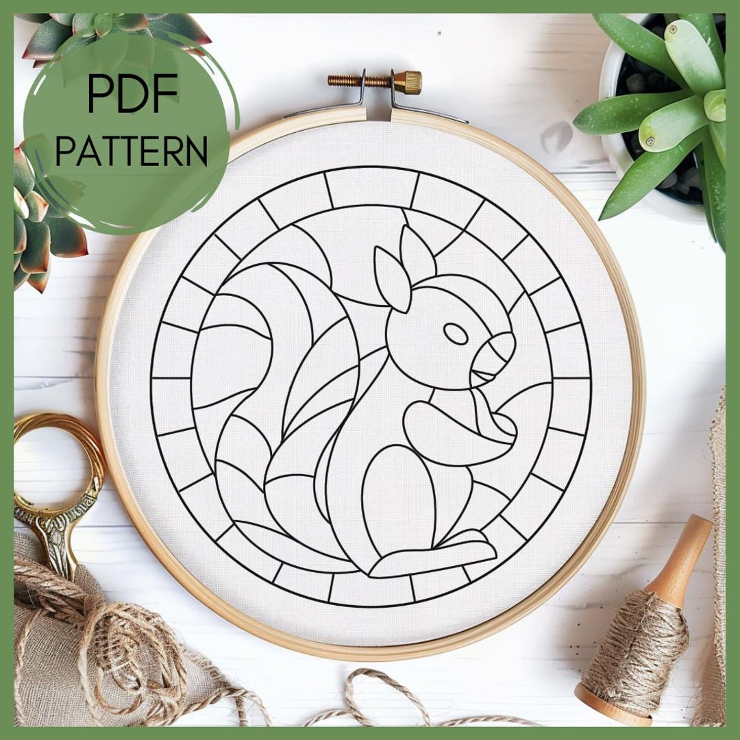Squirrel Embroidery Pattern, DIY Animal Design (digital Download) - Etsy