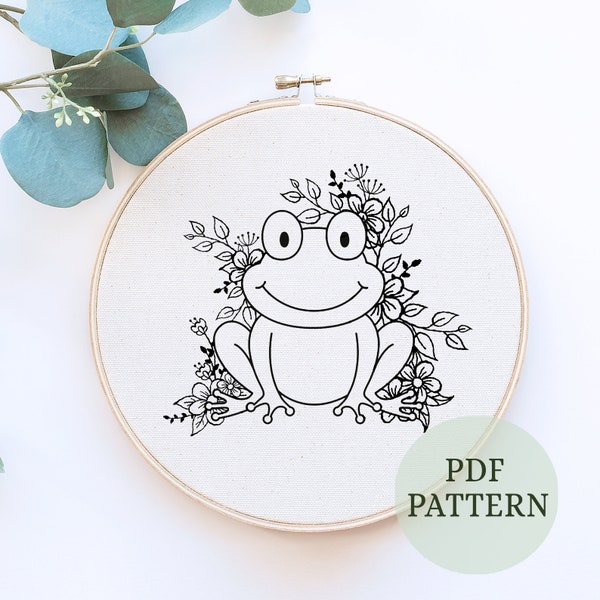 Frog Embroidery - Etsy