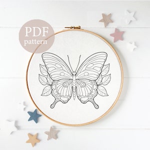 Butterfly Embroidery, Hand Embroidery , DIY Embroidery , Modern ...