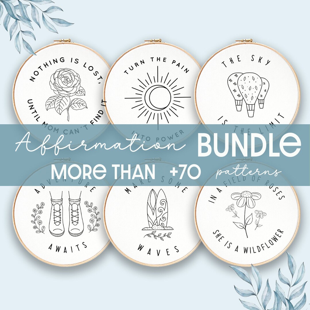 EMBROIDERY BUNDLE, Hand Embroidery Patterns, Quotes Collection, PDF ...