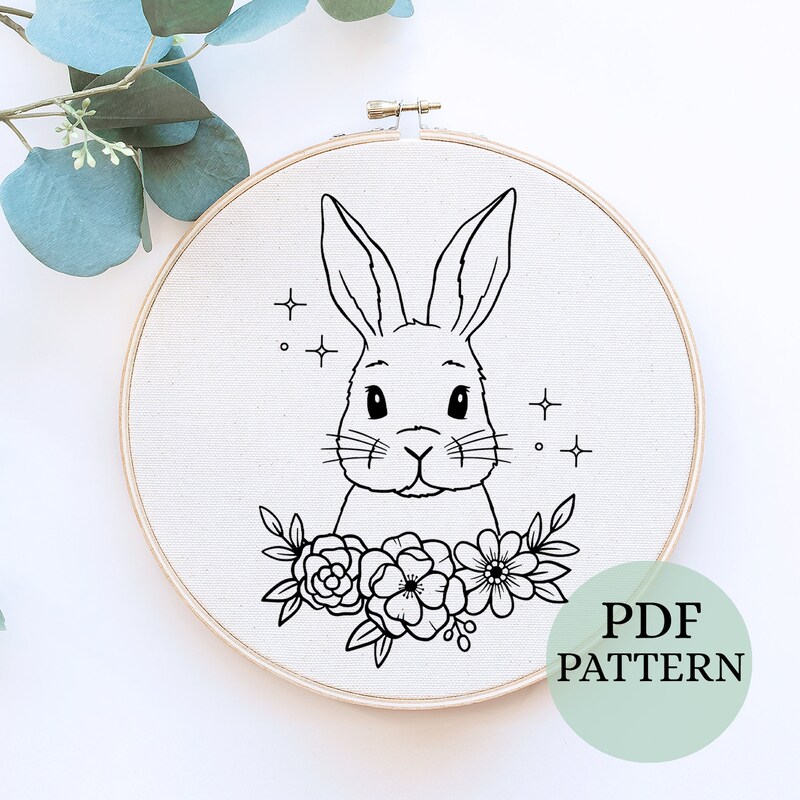 Bunny Embroidery Pattern - Etsy