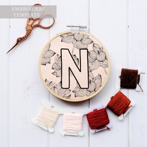 Set Alphabet Letters, Embroidery Pattern PDF, Floral Letter Embroidery ...