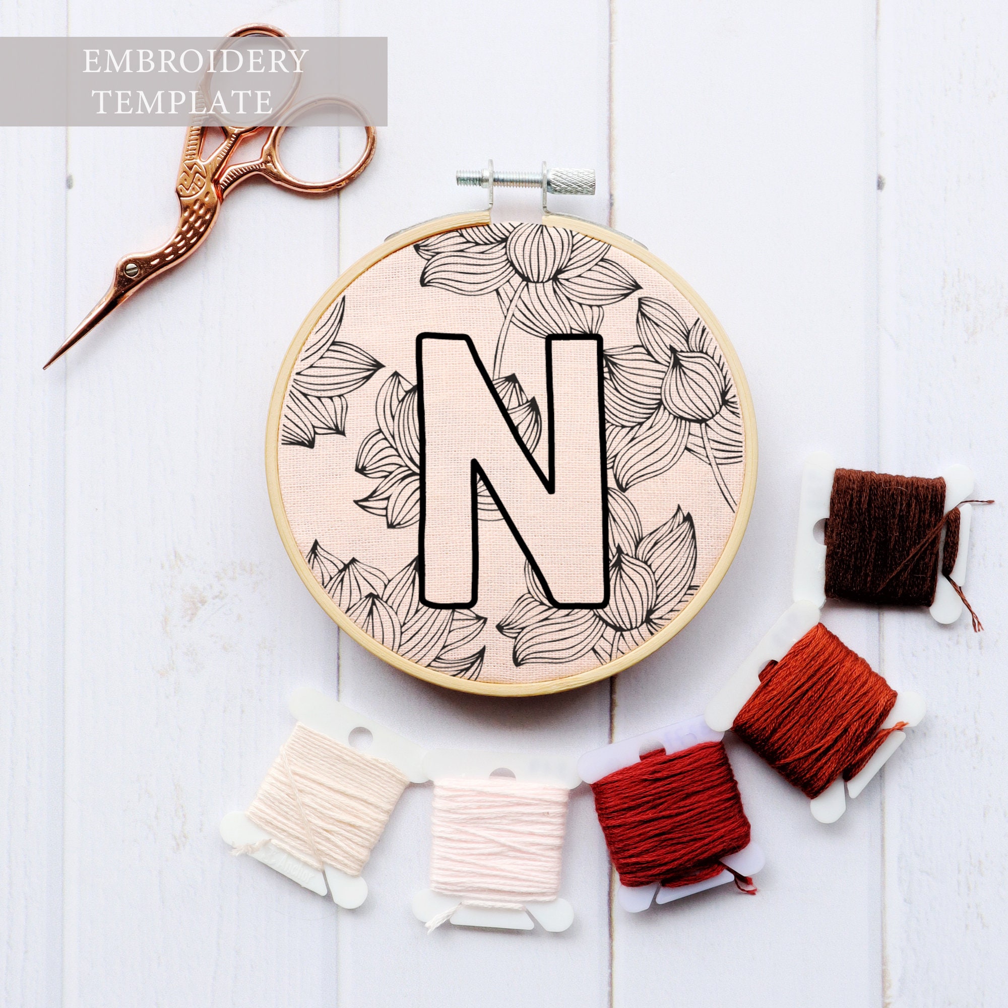 Set Alphabet Letters Embroidery Pattern PDF Floral Letter - Etsy