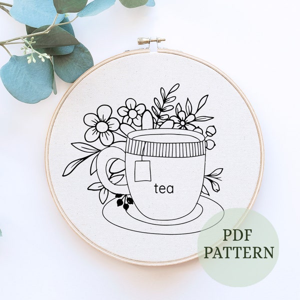 Tea Embroidery - Etsy