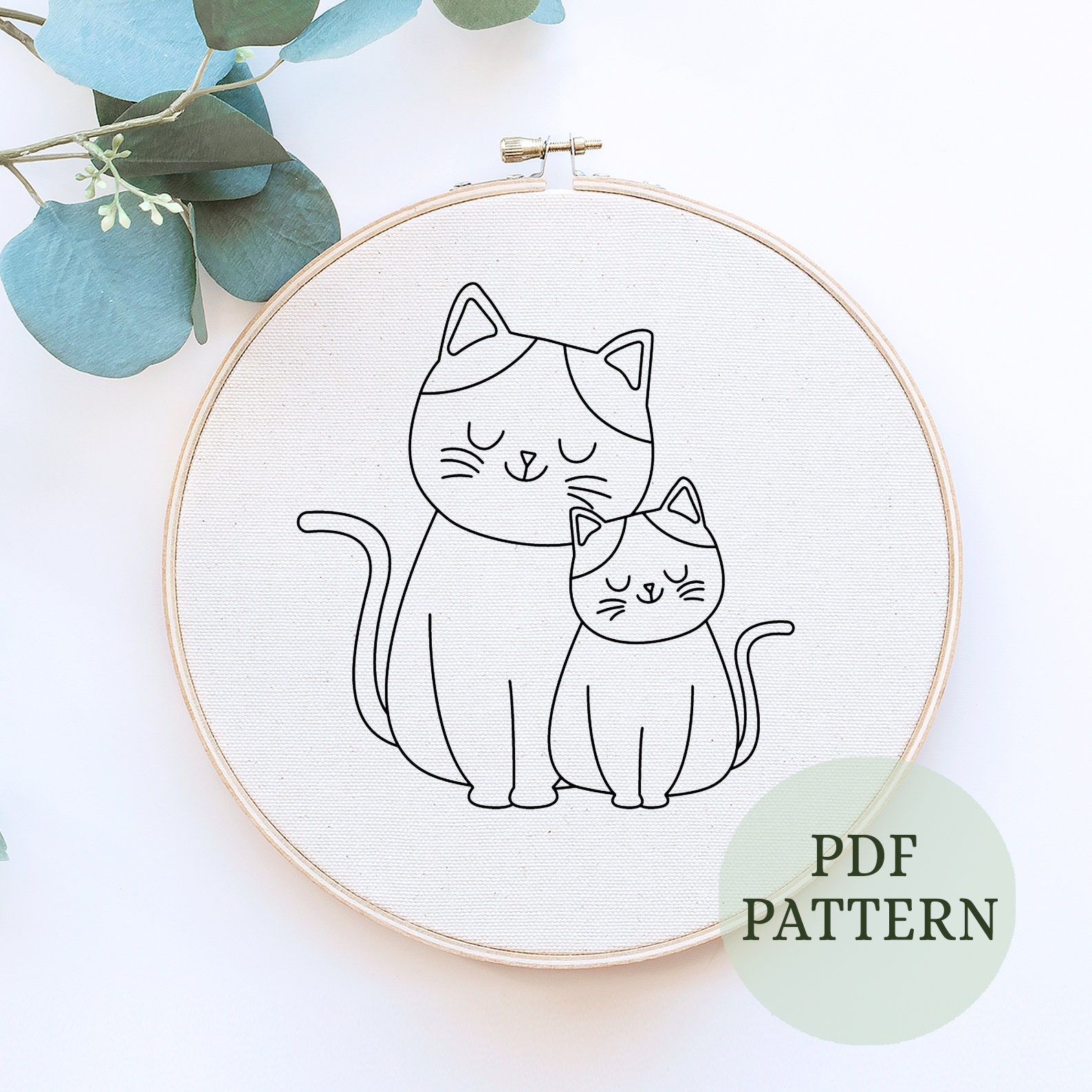Cats Hand Embroidery Pattern, DIY Nursery Decor (PDF Pattern) - Etsy