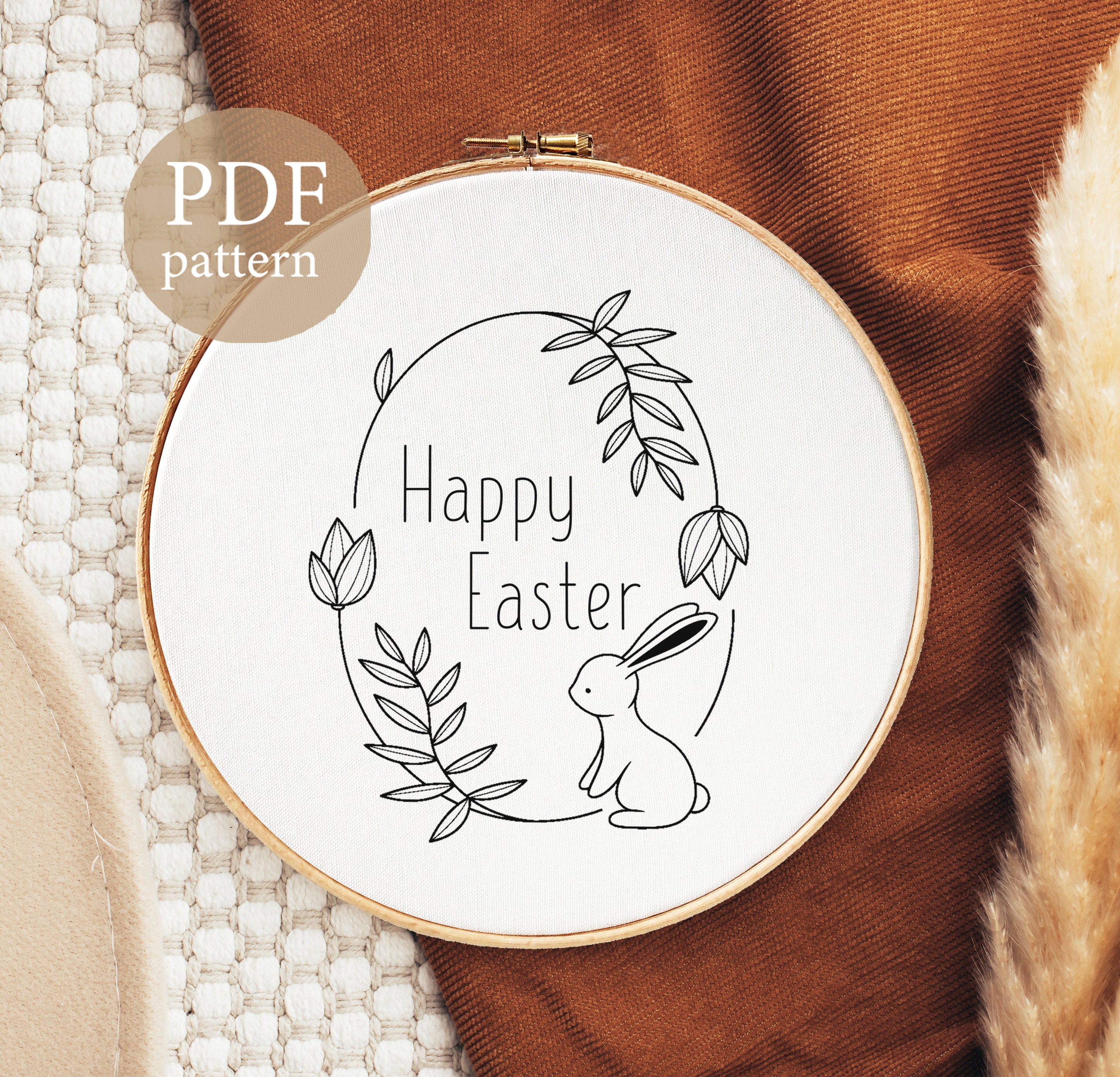 Easter Bunny Hand Embroidery Embroidery Pattern PDF - Etsy