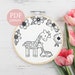 Giraffe Embroidery, DIY Craft, Hand Embroidery Pattern, Hoop Art ...